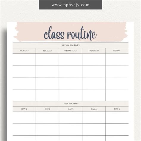 Class Routine Printable Template In 2024 Classroom Routines Teaching