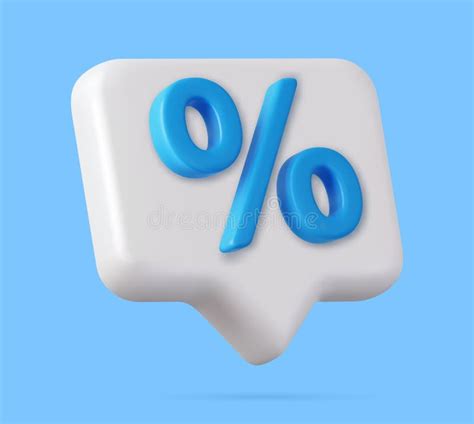3d Symbol Percentage Icon Message Bubble Stock Illustration