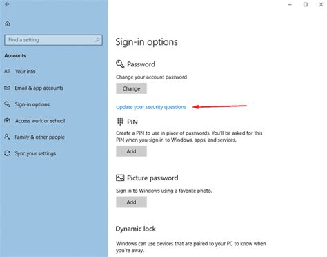 How To Add Security Questions To Local User Accounts In Windows 10
