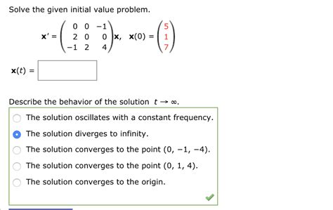 Solved Find The General Solution To The Given System Of