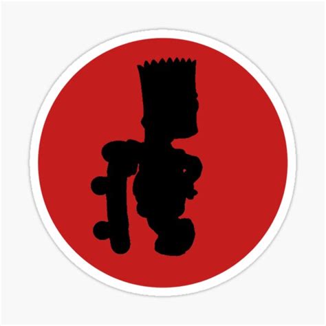 Bart Skateboard Red Sticker By Purplepeppers Redbubble