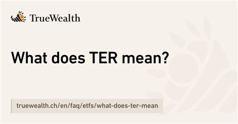 What does TER mean?