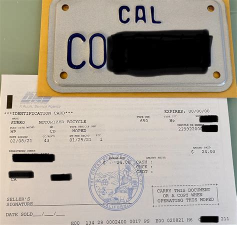 Ca Dmv Got My Moped Plates Even Though Others Reported Getting Denied