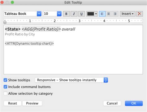 tooltip chart selection based on parameter