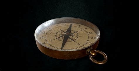 Old Brass Compass 3d Model