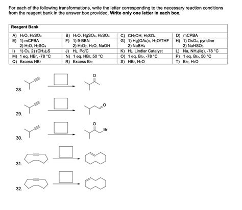 solved for each of the following transformations write the