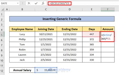 How To Calculate The Prorated Salary In Excel 3 Methods