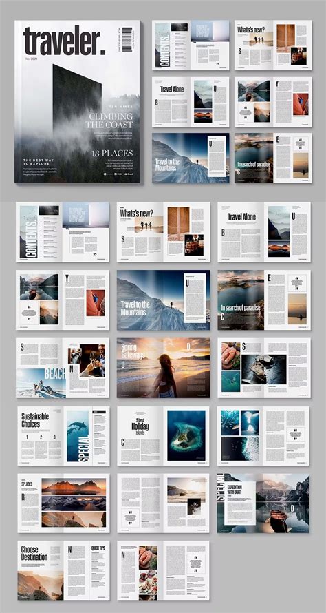 Modern Travel Magazine Template Indd Travel Magazine Design Travel Magazine Layout Digital