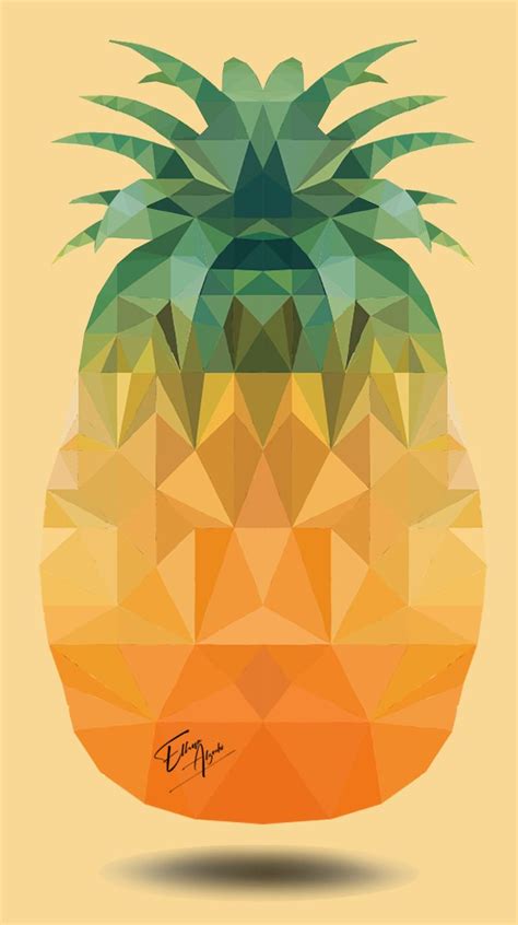 Geometric Polygonal Pineapple Art Poster
