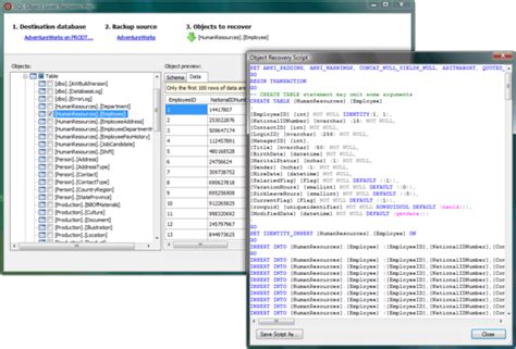 Screenshot Of Sql Object Level Recovery Native