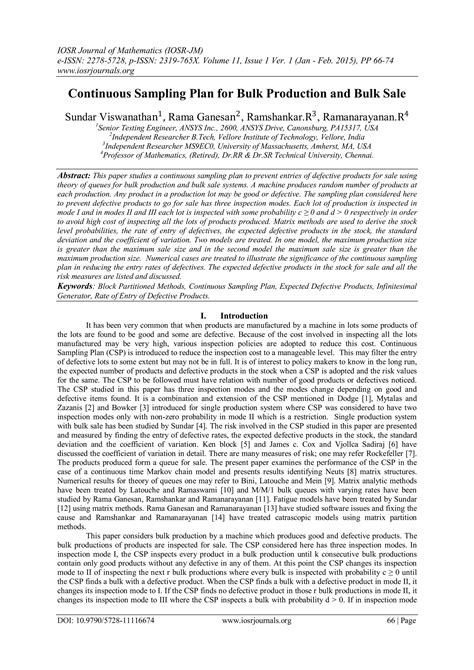 Continuous Sampling Plan For Bulk Production And Bulk Sale Pdf
