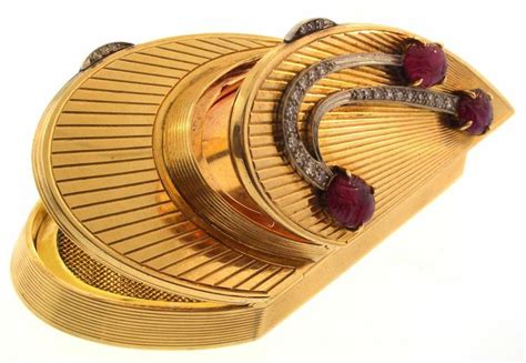 Most And Fogul Gold Ruby And Diamond Compact Gold