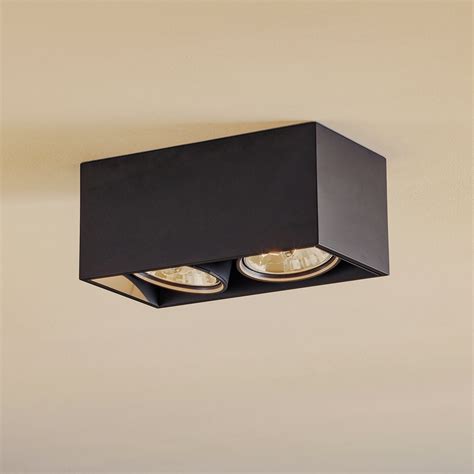 Flos Compass Box H135 2 Bulb Ceiling Light Black Lightsie