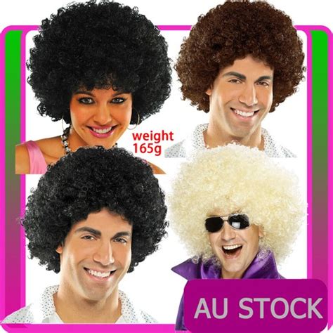 Mens Ladies Black Brown Blonde Funky Afro Wig 1970s 70s Disco Party