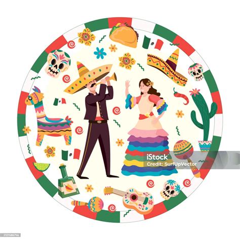 Ilustración De Ilustración Vectorial De Danza Folclórica Mexicana Y Más