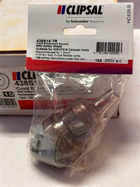Clipsal 438s15 Cord Extension Socket Box Of 10 Mining And Industrial Surplus