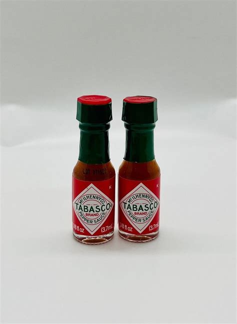 Pack Of 2 Mini Tabasco Sauce Bottles Etsy Tabasco Sauce Bottle