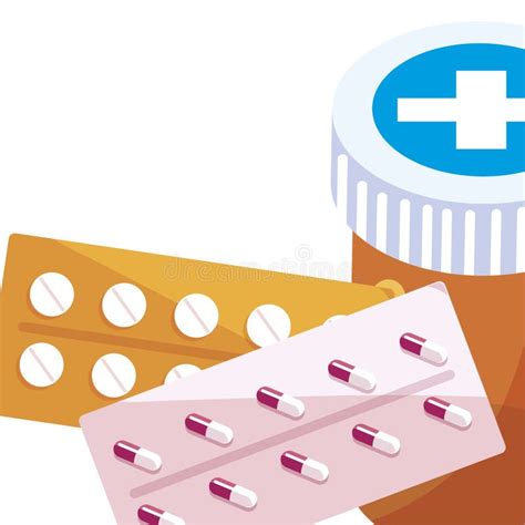 Medicine Set Drugs Icons Stock Illustration Illustration Of Medical