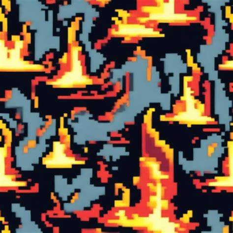 Vibrant Small Flames Pixels