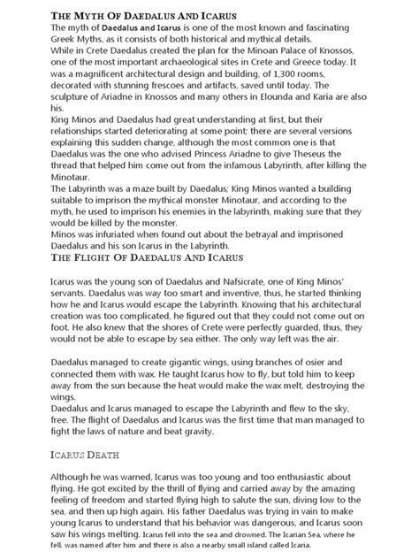 The Myth Of Daedalus And Icarus Pdf Minotaur The Myth Of Daedalus And Icarus Pdf Minotaur