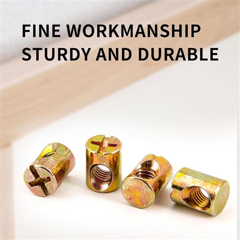 4 Pcs M6 Spring Loaded Barrel Nuts Slotted Barrel Nut Cross Dowels Screws Cro Ebay