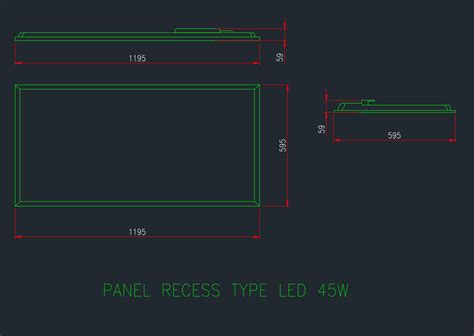 Recessed Led Panel Light Cad Block