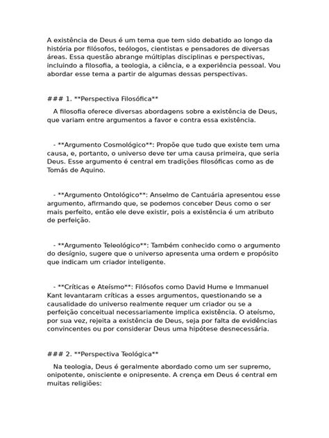 Deus E Sua Existencia Pdf