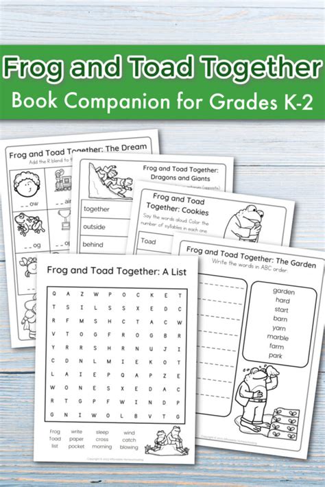 Frog And Toad Together Worksheets A Fun Book Companion