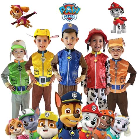 Paw Patrol Cosplay Costume Pour Enfants Chase Marshall Skye Rubble
