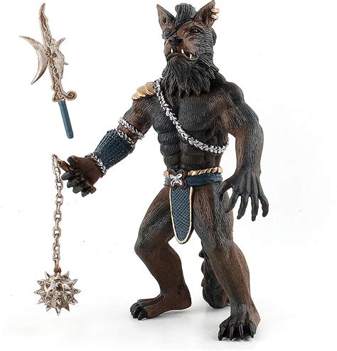 77 Inches Werewolf Soldier Statue Figure With 2 Weapons Fantasy Model
