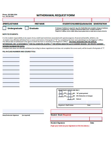 Free 31 Withdrawal Form Samples In Pdf Ms Word