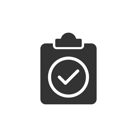Document Checkbox Icon In Flat Style Test Vector Illustration On White Isolated Background