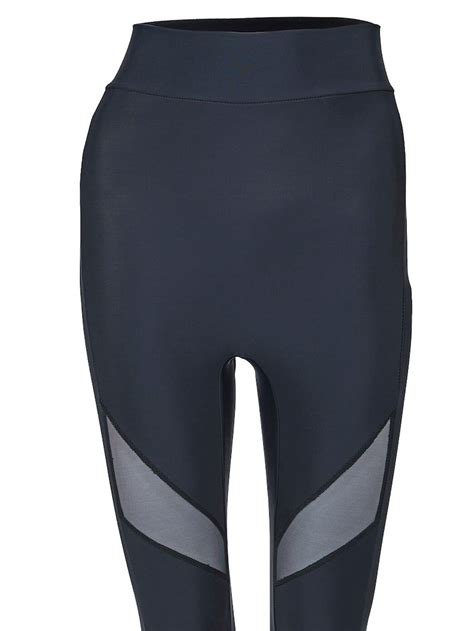 Nyoka Black Recycled Lycra Leggings With Sheer Inserts Etsy