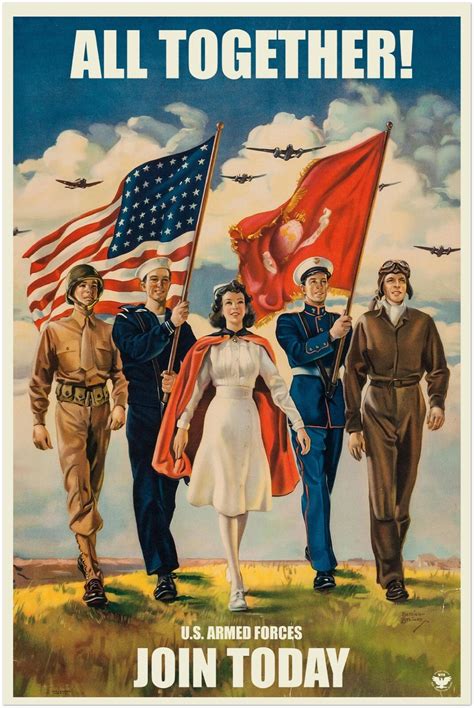 All Together World War 2 Poster Ww2 Vintage Poster Ebay