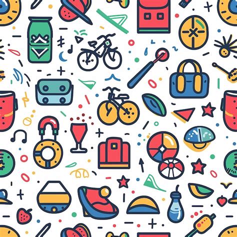 Create Clean And Sleek Pattern To Illustrate Fun Activities Premium Ai Generated Image