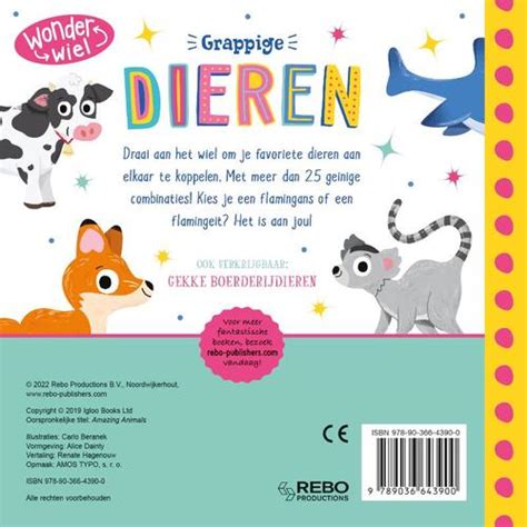 Grappige Dieren Wonderwiel Kartonboekje 9789036643900 Bruna