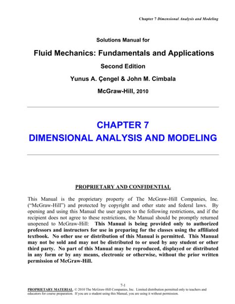 Chapter 7 Dimensional Analysis And Modeling