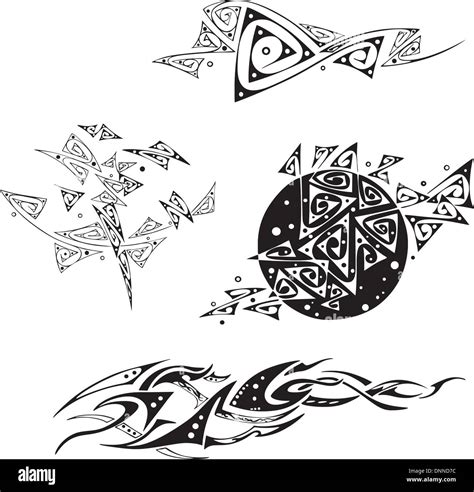 Decorative Triangle Patterns Vector Set Stock Vector Image And Art Alamy