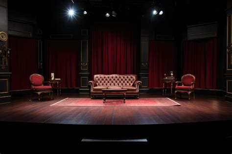 Premium Ai Image An Empty Stage Set For A Chamber Of Commerce Talk