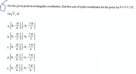 Solved For The Given Point In Rectangular Coordinates Find