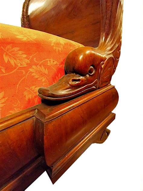 Important Pair Of Boat Beds With Large Carved Dolphins Empire From