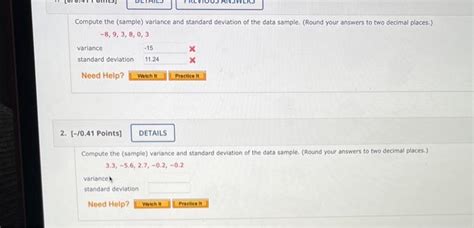 Solved Compute The Sample Variance And Standard Deviation Chegg