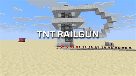 How To Make A Redstone Tnt Railgun In Minecraft Youtube