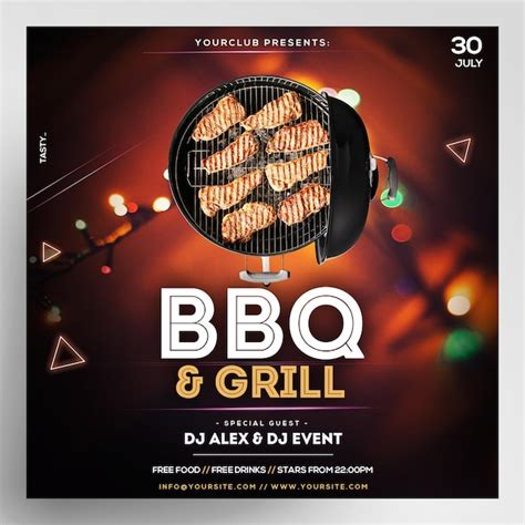 Premium Psd Bbq Grill Party Instagram Flyer