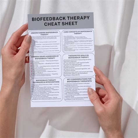 Biofeedback Therapy Cheat Sheet Printable Counseling Guide Therapy