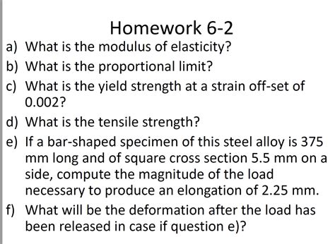 Answered A What Is The Modulus Of Elasticity… Bartleby