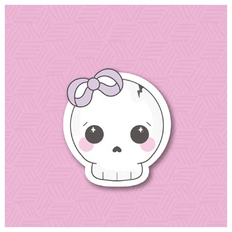 Girly Chibi Skull Digital Sticker File Sweetleigh