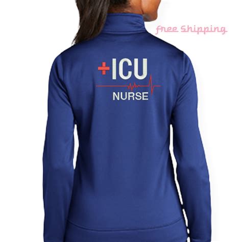 Icu Intensive Care Unit Jacket Nurse Embroidery Jacket Jacket Etsy