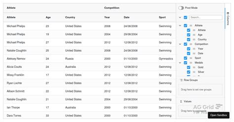 Ag Gridexamples Codesandbox