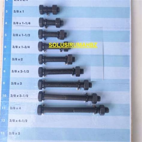 Jual Murbaut Baut Mur Hitam Unc 38 12 Inch Mur Jis Perkg Kiloan Per